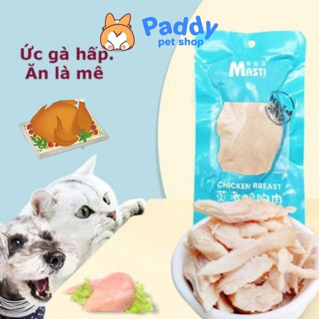 Bánh Thưởng Chó Mèo Ức Gà Hấp Ăn Liền 40g – Paddy Pet Shop