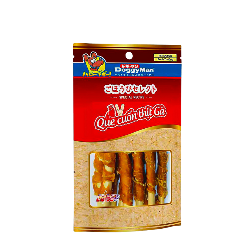 Bánh Thưởng Cho Chó Xương Cuốn Thịt Gà DoggyMan 100g (10 cây) – Paddy Pet Shop