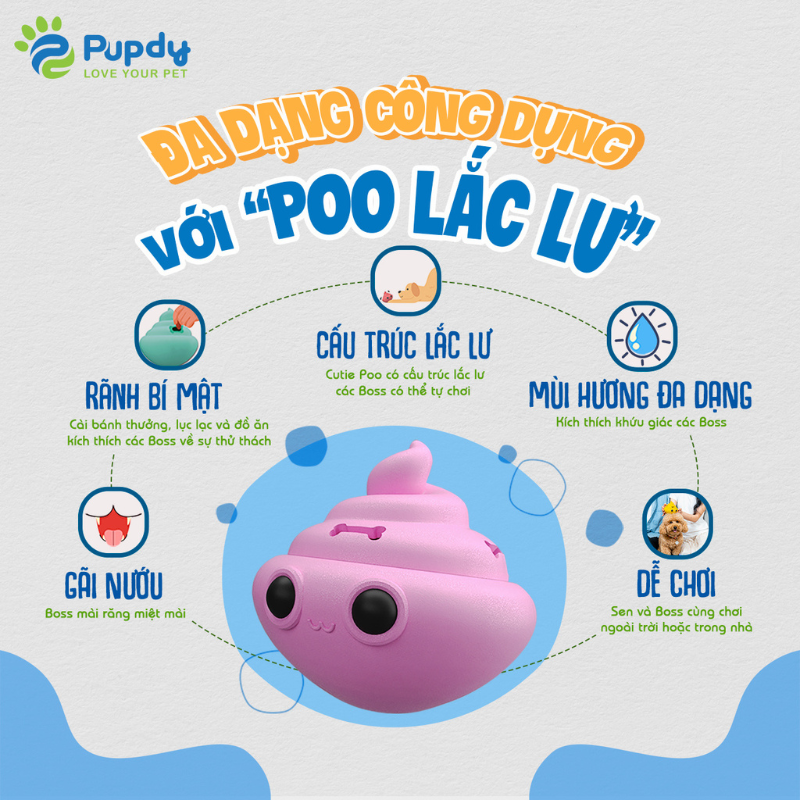 Đồ Chơi Cho Chó Cao Su Pupdy Poo Lắc Lư – Paddy Pet Shop