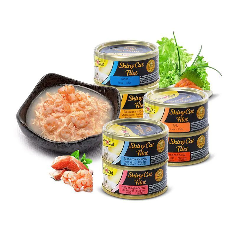 Pate Mèo Mọi lứa Tuổi GimCat Shiny Cat Filet Lon 70g – Paddy Pet Shop