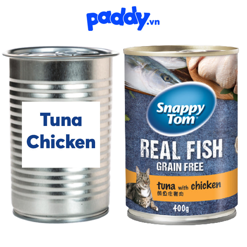 [Xé Nhãn] Pate Mèo Snappy Tom Real Fish 400g – Paddy Pet Shop