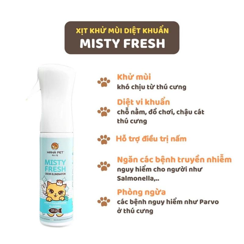 Xịt Diệt Khuẩn Cho Chó Mèo Hana Pet Misty Fresh 300ml – Paddy Pet Shop