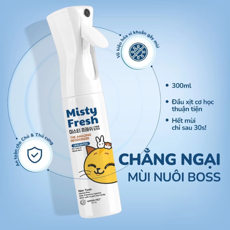 Xịt Diệt Khuẩn Cho Chó Mèo Hana Pet Misty Fresh 300ml – Paddy Pet Shop