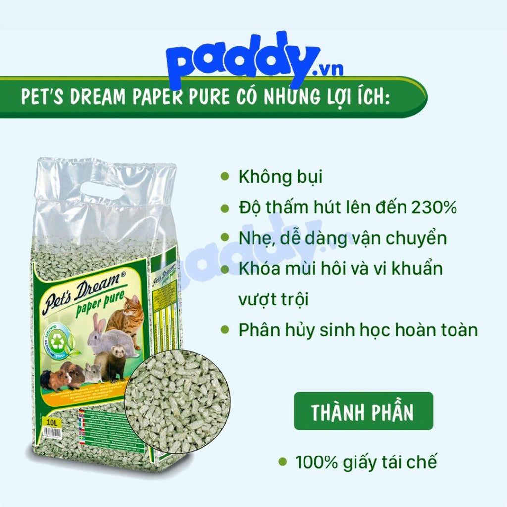 Cát Giấy Cho Mèo & Thú Nhỏ Cat's Best Pet's Dream Paper Pure 4.8kg (10 ...