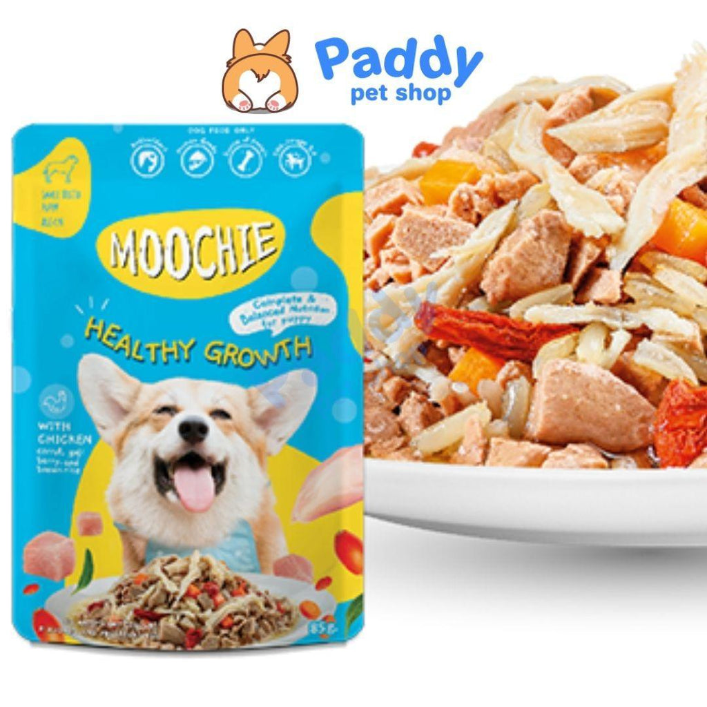 Pate Cho Chó Mọi Lứa Tuổi MooChie Gà Sốt 85g (Thái Lan) – Paddy Pet Shop