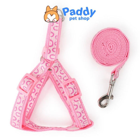 Set Dây Dắt Kèm Vòng Yếm Vải In Họa Tiết Cho Chó Mèo – Paddy Pet Shop