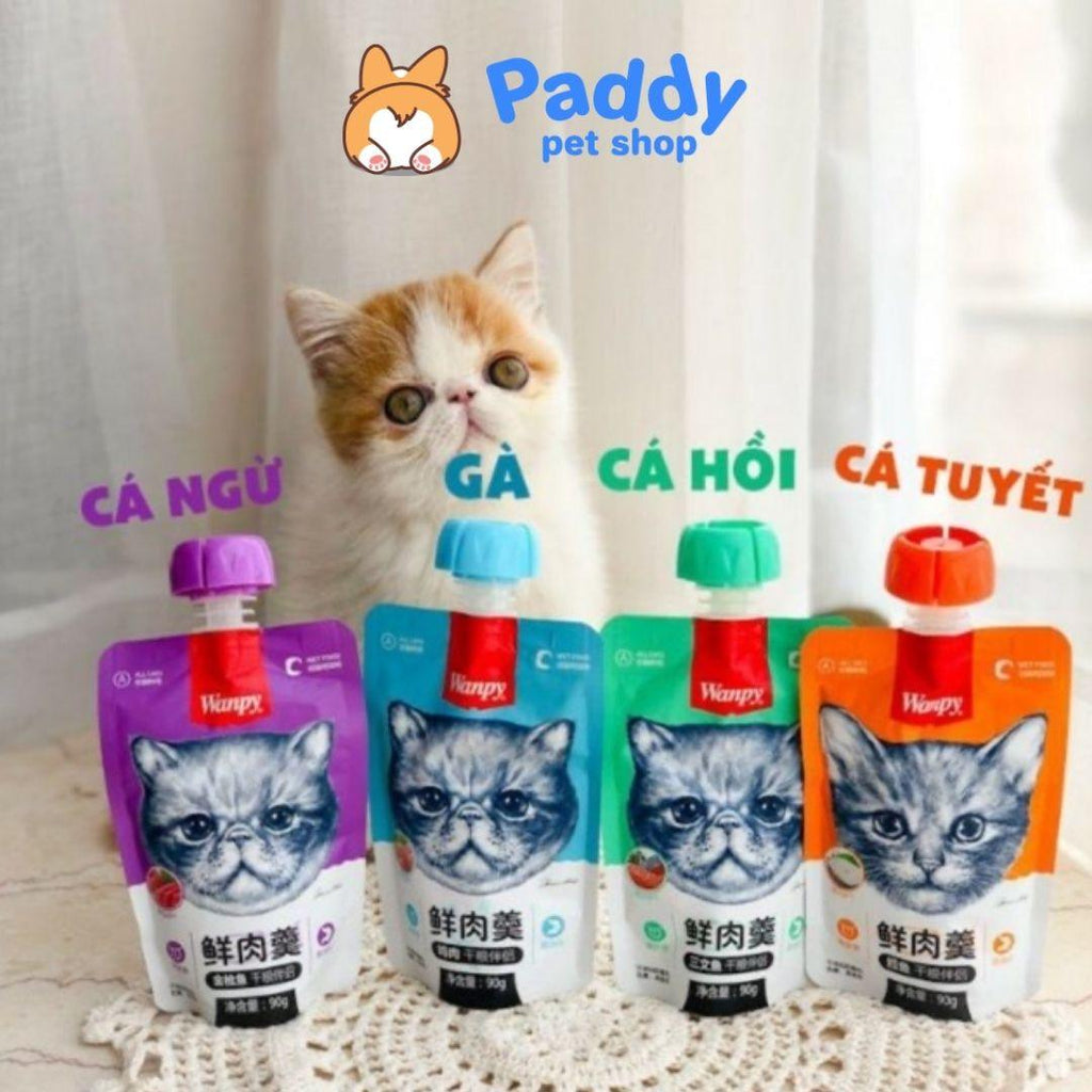 Súp Thưởng Mèo Wanpy Nắp Vặn Dễ Bảo Quản 90g – Paddy Pet Shop