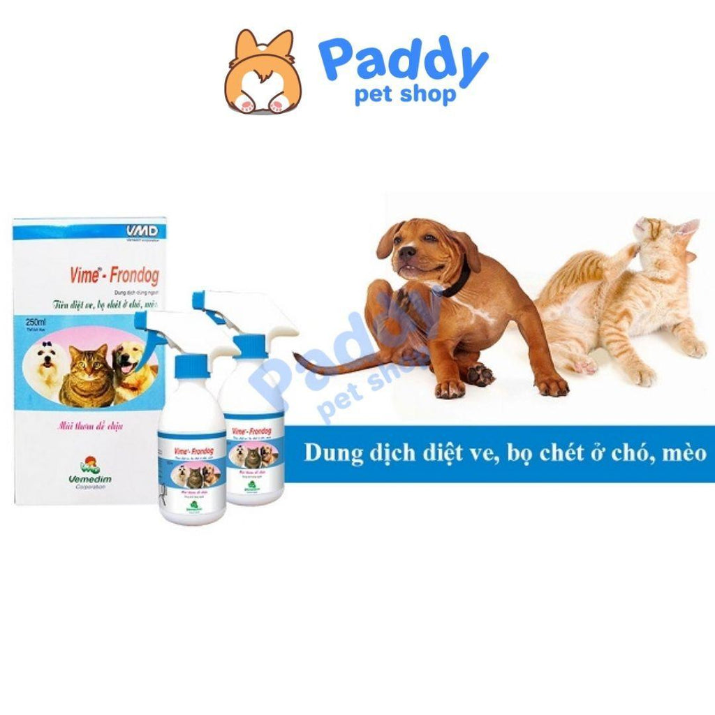 Vemedim Vime - Frondog, thuốc trị ve, rận cho chó, mèo, chai xịt 250ml ...