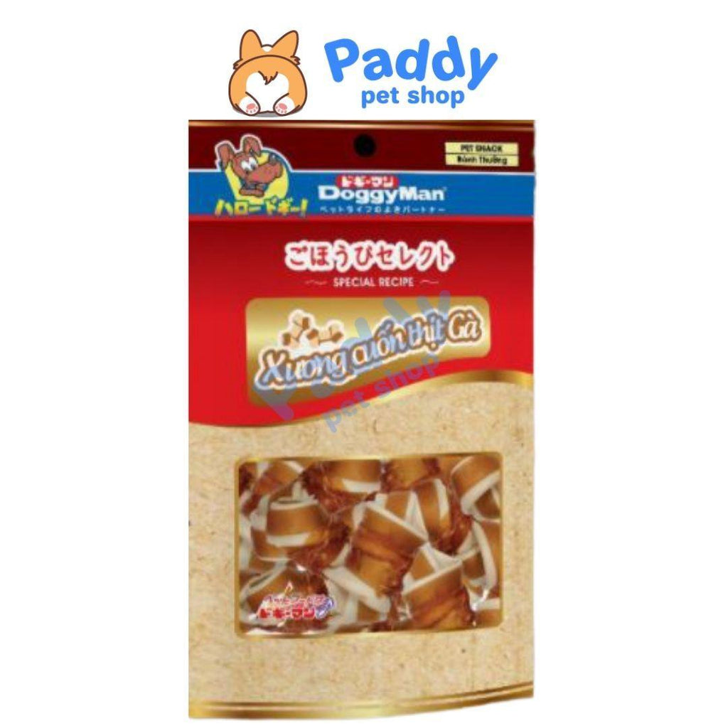 Bánh Thưởng Cho Chó Xương Cuốn Thịt Gà DoggyMan 100g (10 cây) – Paddy Pet Shop
